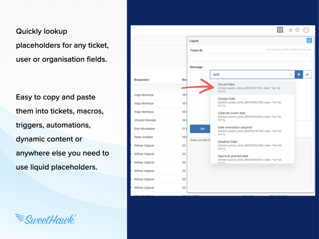 Liquid Placeholders App Integration with Zendesk Support